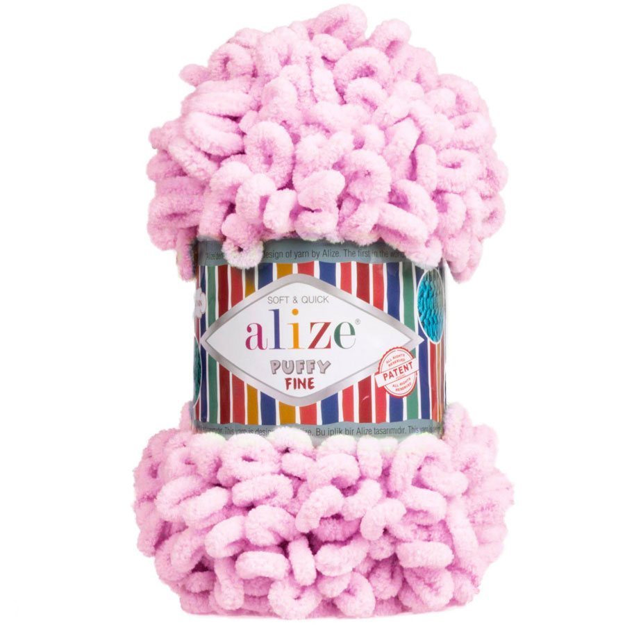 Пряжа Alize PUFFY FINE 185 розовый (5 мотков)