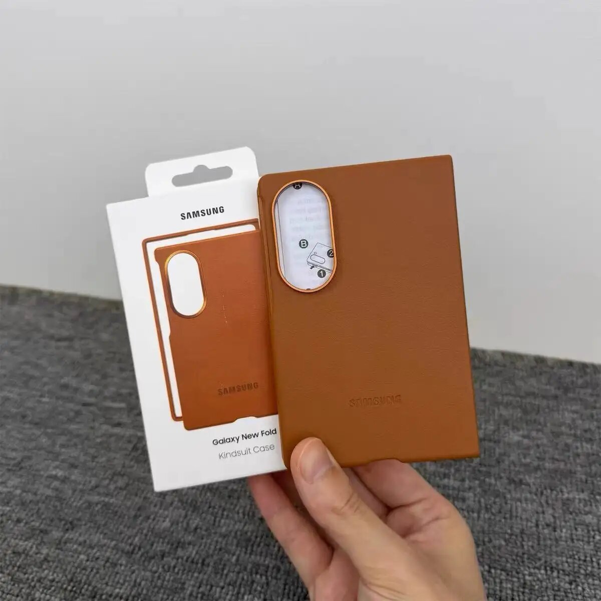 Элитный Кожаный Чехол Для Samsung Galaxy Z Fold8 5G - Полная Ударопрочная Защита С Коричневый, Brown