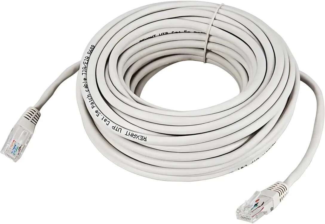 Патч-корд REXANT вилка RJ-45, вилка RJ-45, кат.5E, ПВХ, 10м, серый