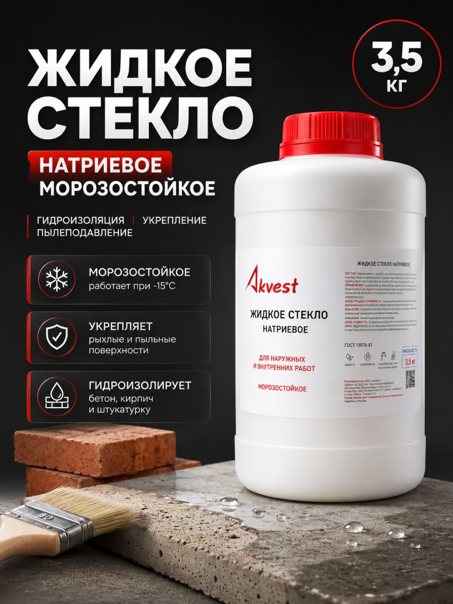 Жидкое стекло натриевое морозостойкое Аквест 3.5 кг