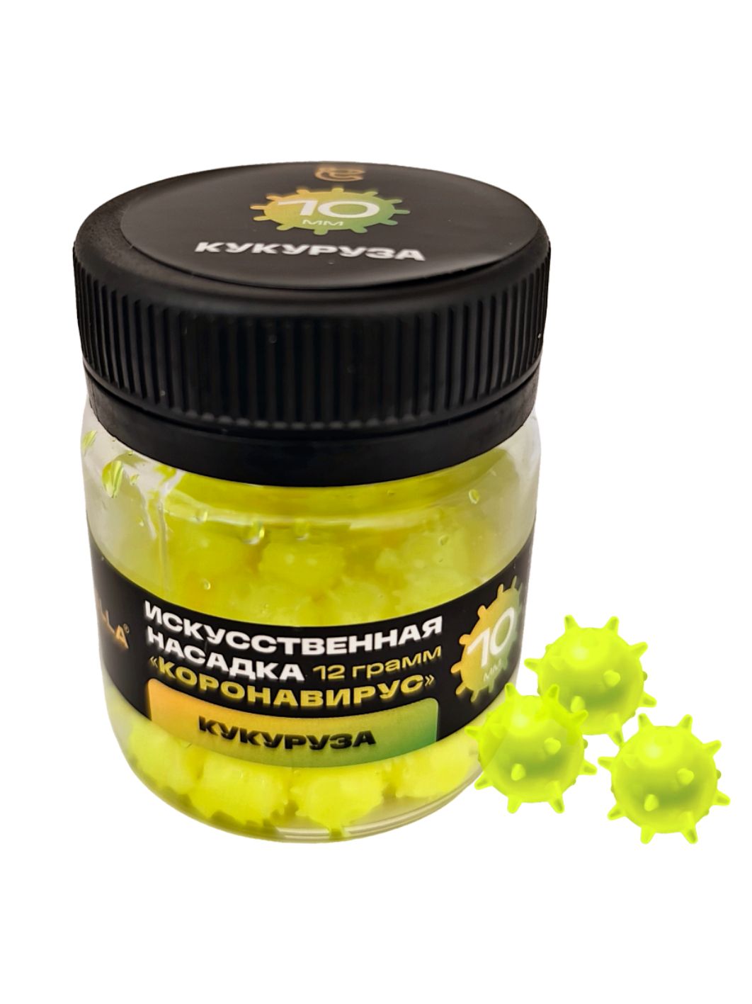 Насадка искусственная CARPELLA коронавирус плавающая 10 мм, Кукуруза, 12 гр