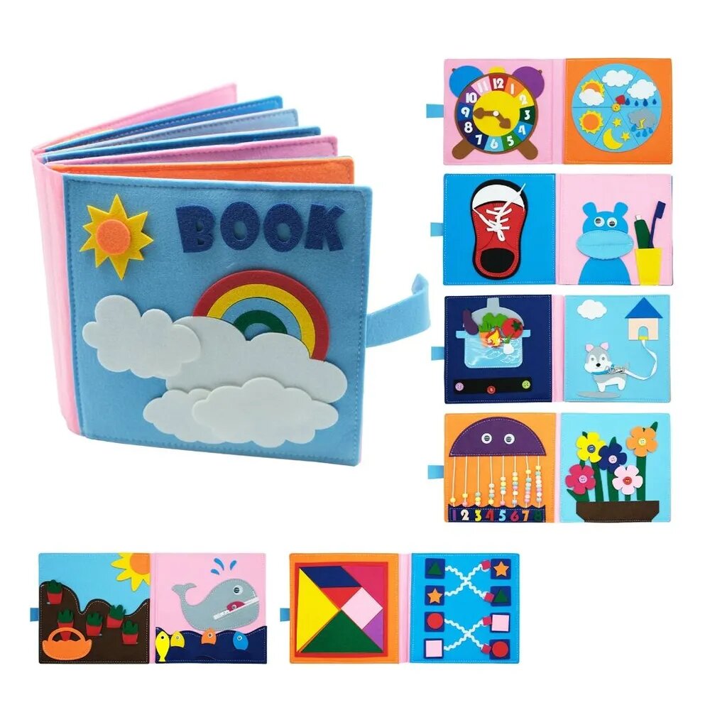 3D-книжка-игрушка для малышей из ткани - Радужная книга 1
