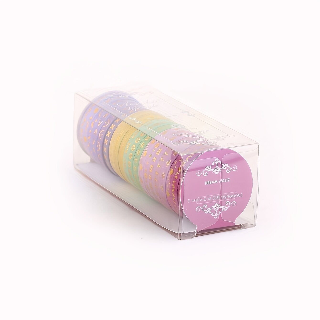 Набор декоративных бумажных лент Washi tape из 20 шт. с золотым фольгированным рисунком листьев растений, стиль «Мечтательный вальс», для скрапбукинга, ведения дневников и рукоделия