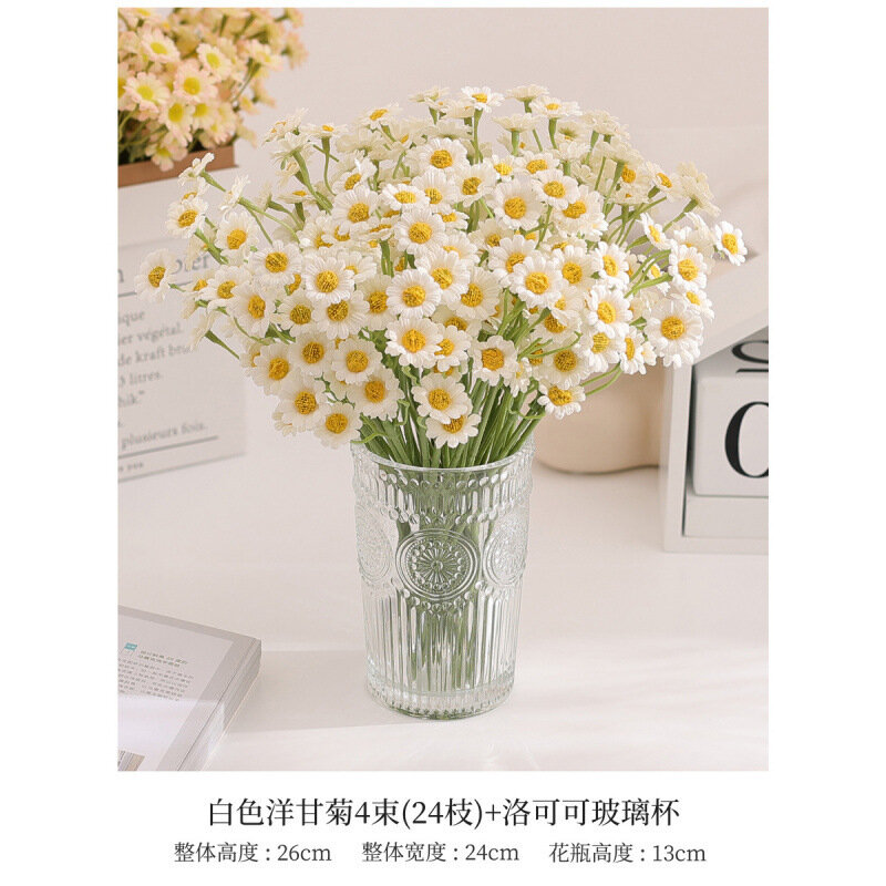 ∅ Маленький букет из сухих цветов ромашки, искусственная цветочная композиция, декор для гостиной, цветочное украшение для стола, поле ромашек