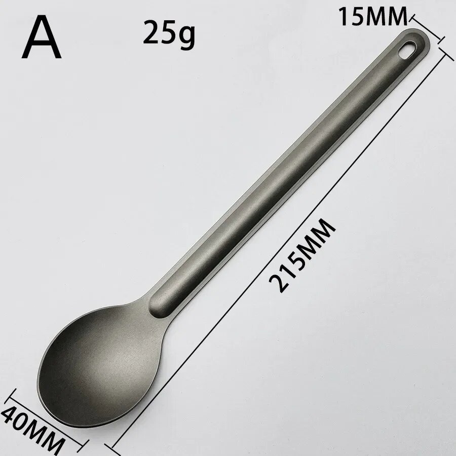 Ложка титановая с длинной ручкой, 215мм, 25г, A
