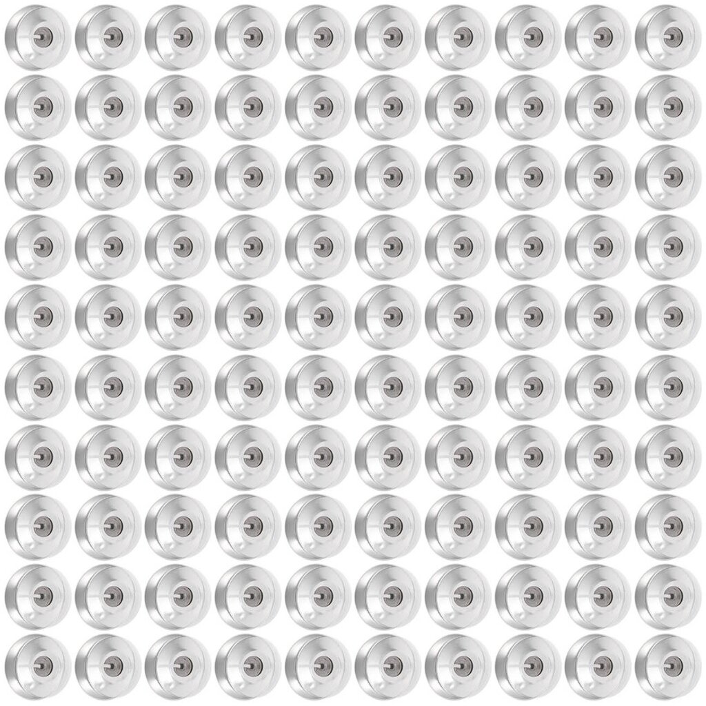 100шт Металлических Стаканчиков Для Свечей, Баночек для Чайных Огарков и Стержней для Фитилей для Свечей 100ШТ для самостоятельного Изготовления Свечей и проектов домашнего Декора