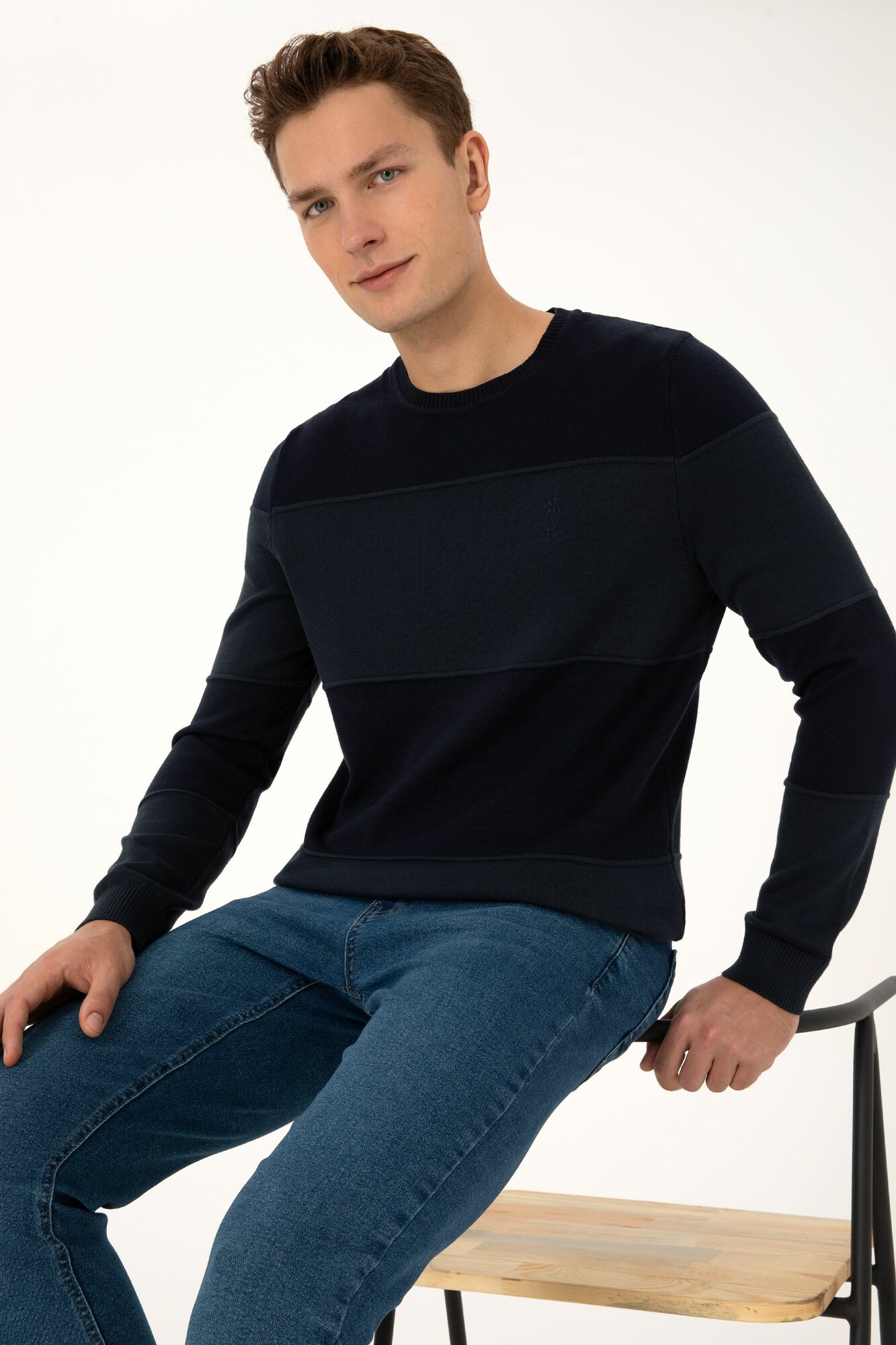 Джемпер U.S. POLO ASSN., размер 2XL, темно-синий — фото 1