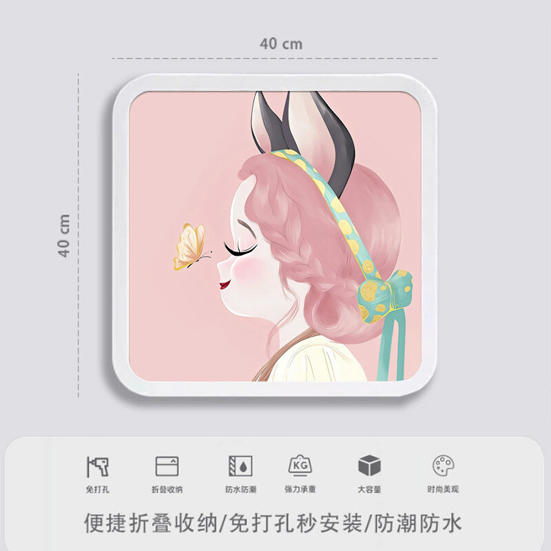 2026 Новейшая Допаминовая Картинка для Ванной Настенная Коробка для Хранения Органайзер для Одежды Без Сверления Складная Полка для Ванной