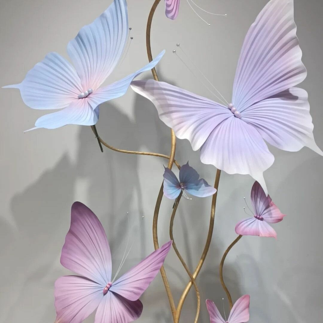 Художественная бабочка из бумаги, реалистичные 3D цветы, декорации для сцены, романтическая свадебная церемония, искусственные цветы для оформления сцены