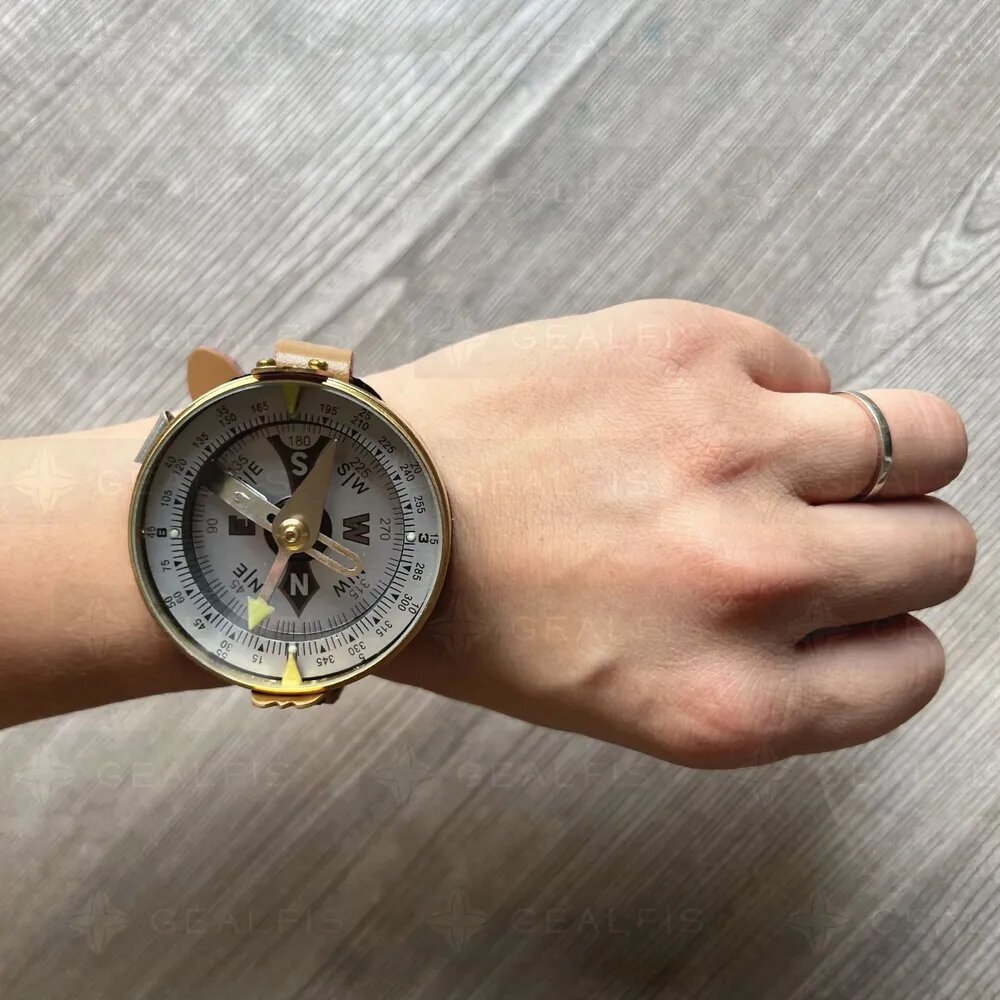 Медный компас Адрианова с серебристым гальванопокрытием