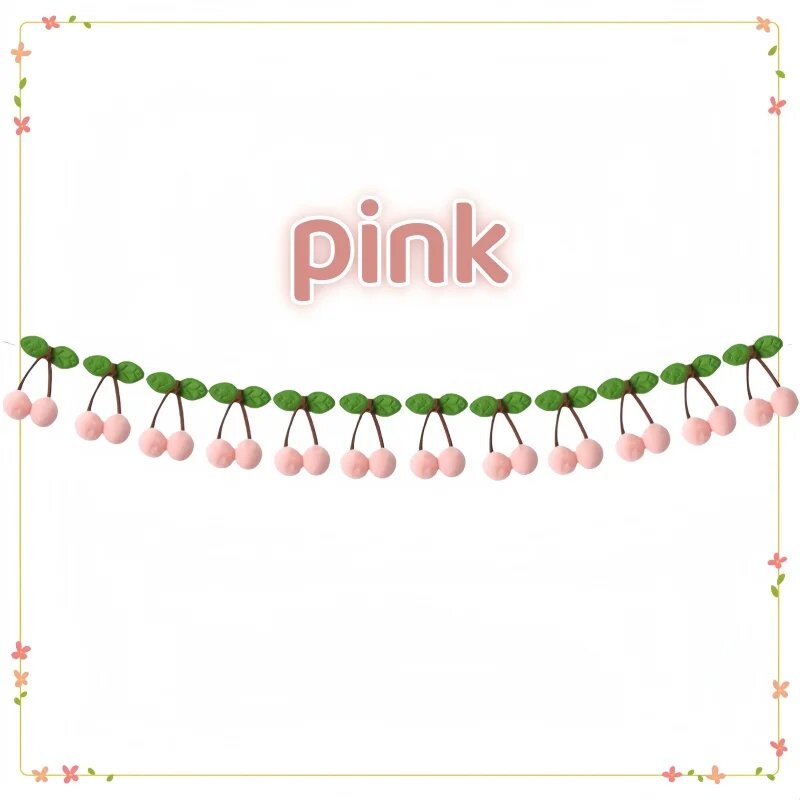 Вишневые фетровые шарики для декора Розовый, pink