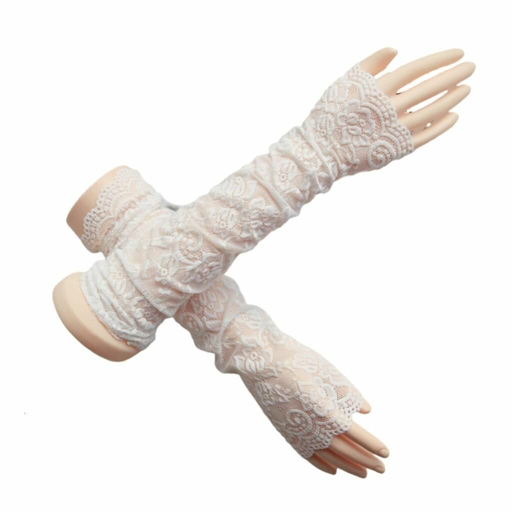 Ажурные нарукавники для активного отдыха, Белый