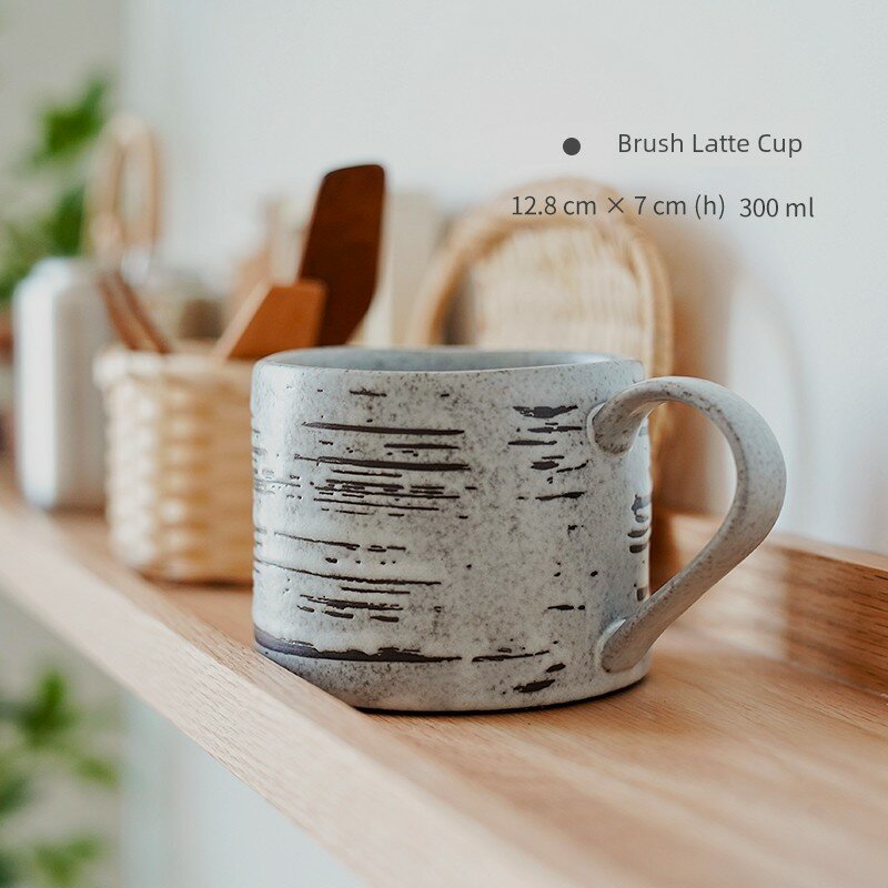 Кружка для кофе Xiyuan Graffiti Latte, японская ручная работа, ретро-кружка для кофе, креативная керамическая кружка