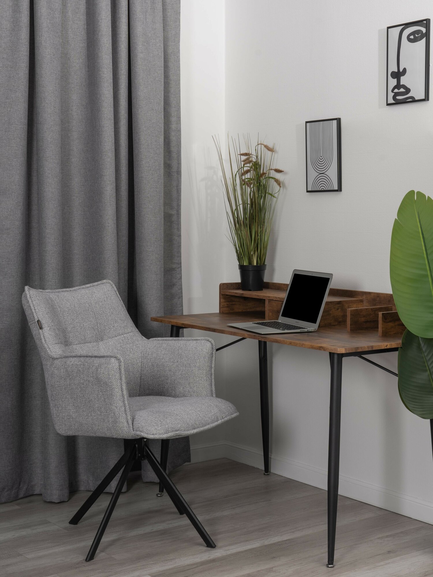 Кресло обеденное мягкое поворотное TetChair, опора 360°, велюр/букле, светло‑серый