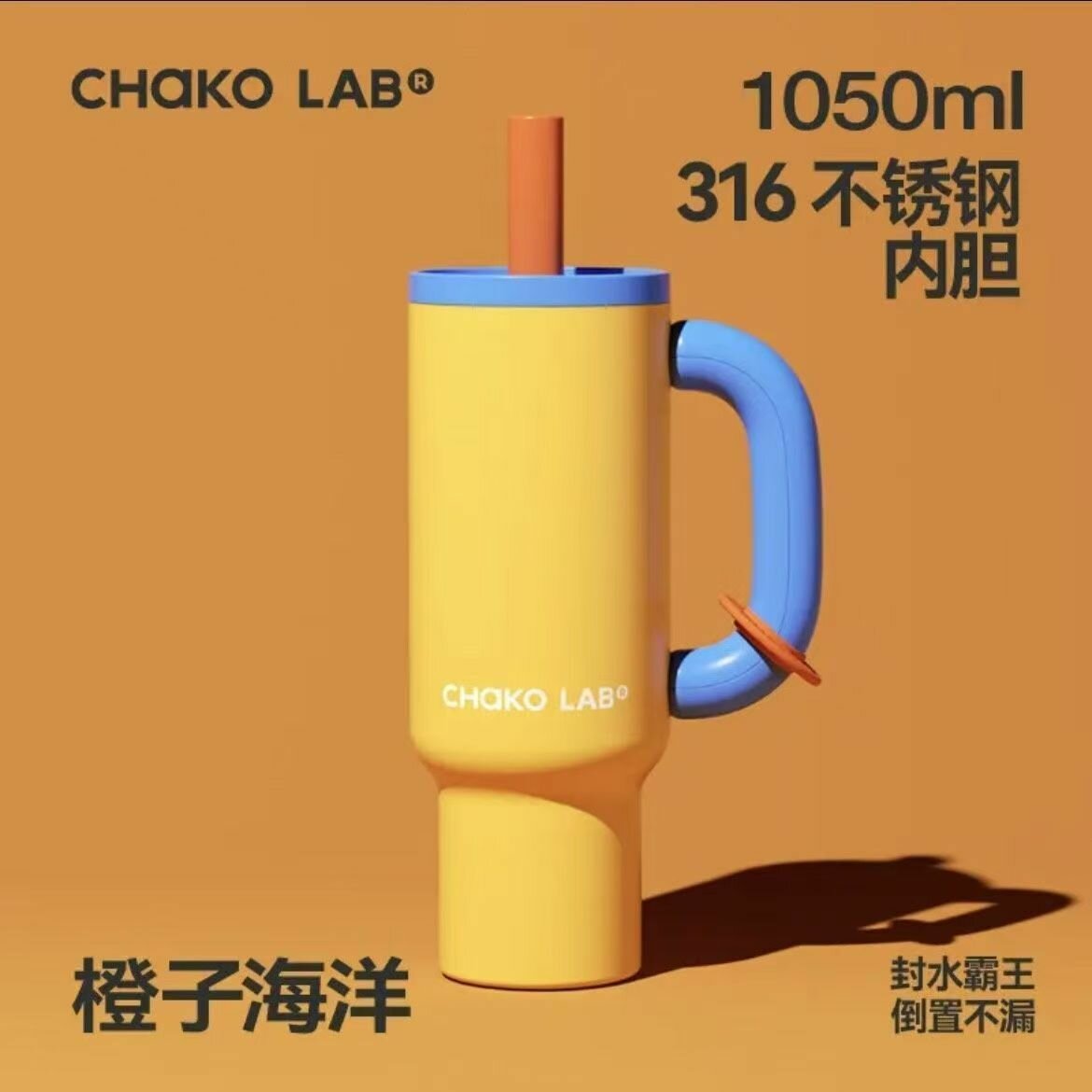 Chako Lab, Термокружка для воды, 1000 мл (Розово-Голубая)