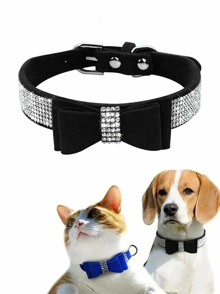 Ошейник со стразами для кошек собак животных