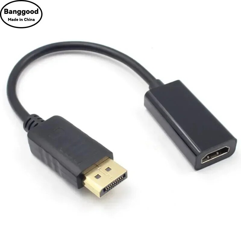 Full HD 1080P «папа-мама» DisplayPort DP-HDMI-совместимый HDTV позолоченный кабель-адаптер-конвертер для проектора HDTV
