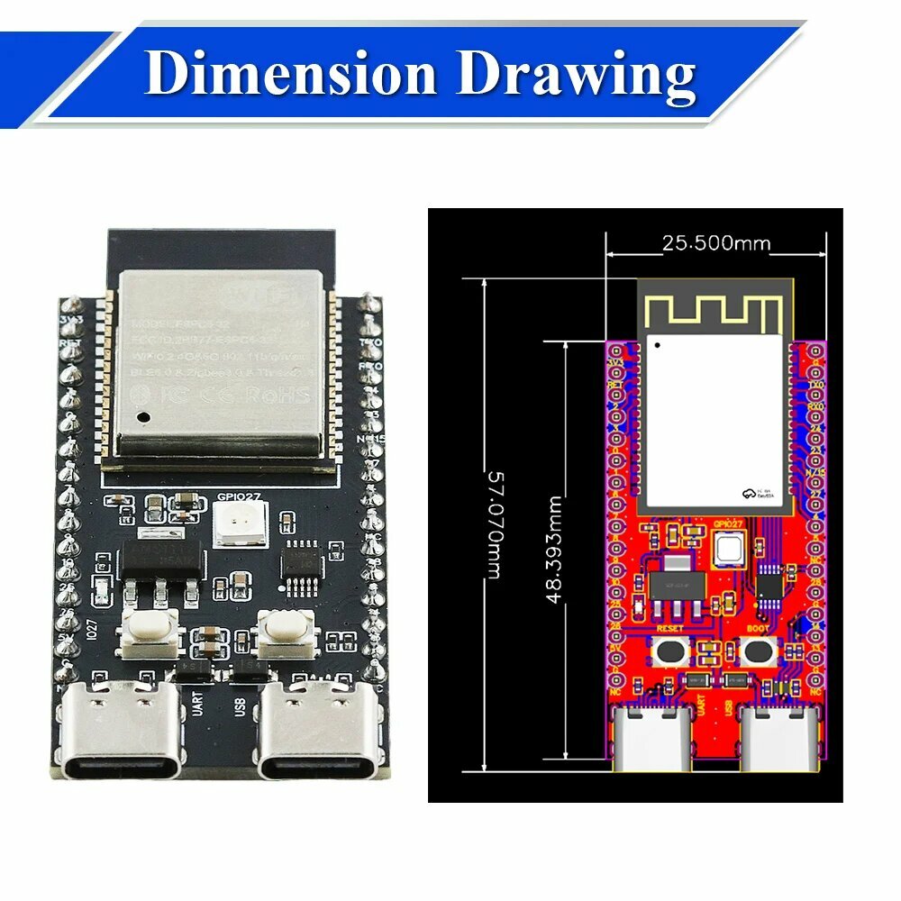 Модуль Wi-Fi ESP32-C5-DevKitC-1 UICPAL — фото 1