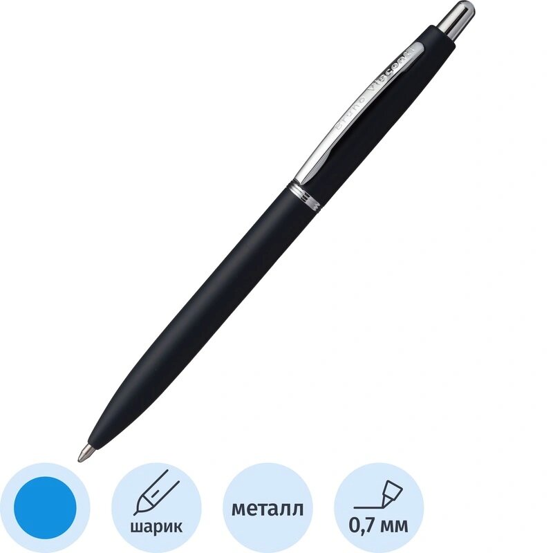 Ручка шариковая SAN REMO В SOFT TOUCH 1мм, син корп темно-син 20-0249-04/07