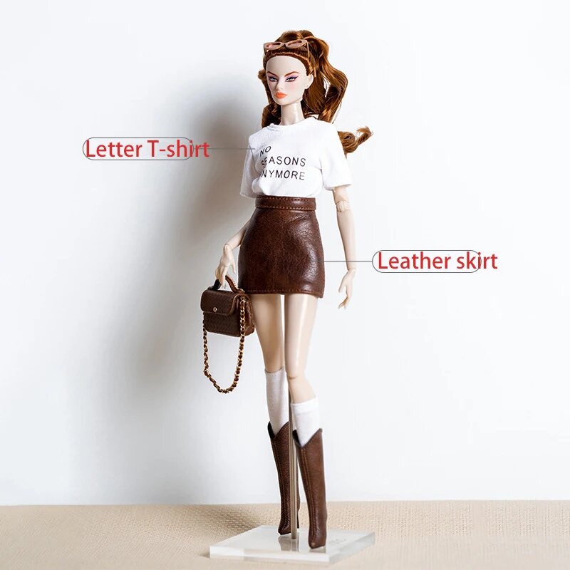 Кукла Babi 1/6, коричневый комплект Tops-Skirts A6