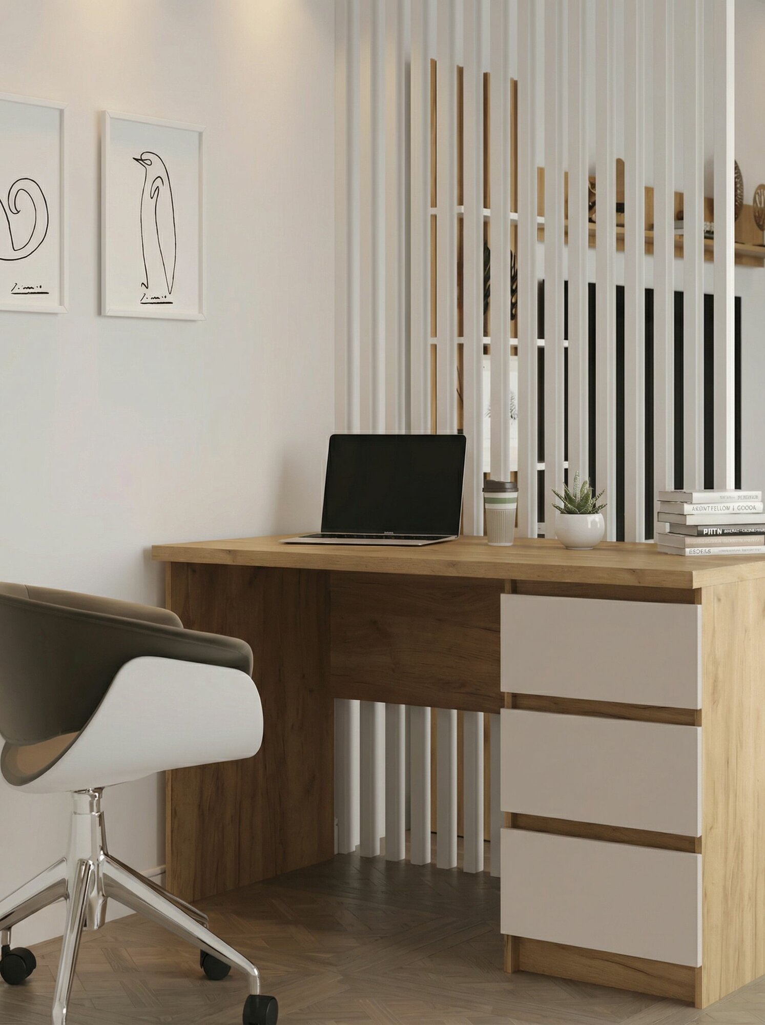 Стол письменный с выдвижными ящиками Бостон Крафт золотой/Кашемир1350х760х670 мебельный РАЙ