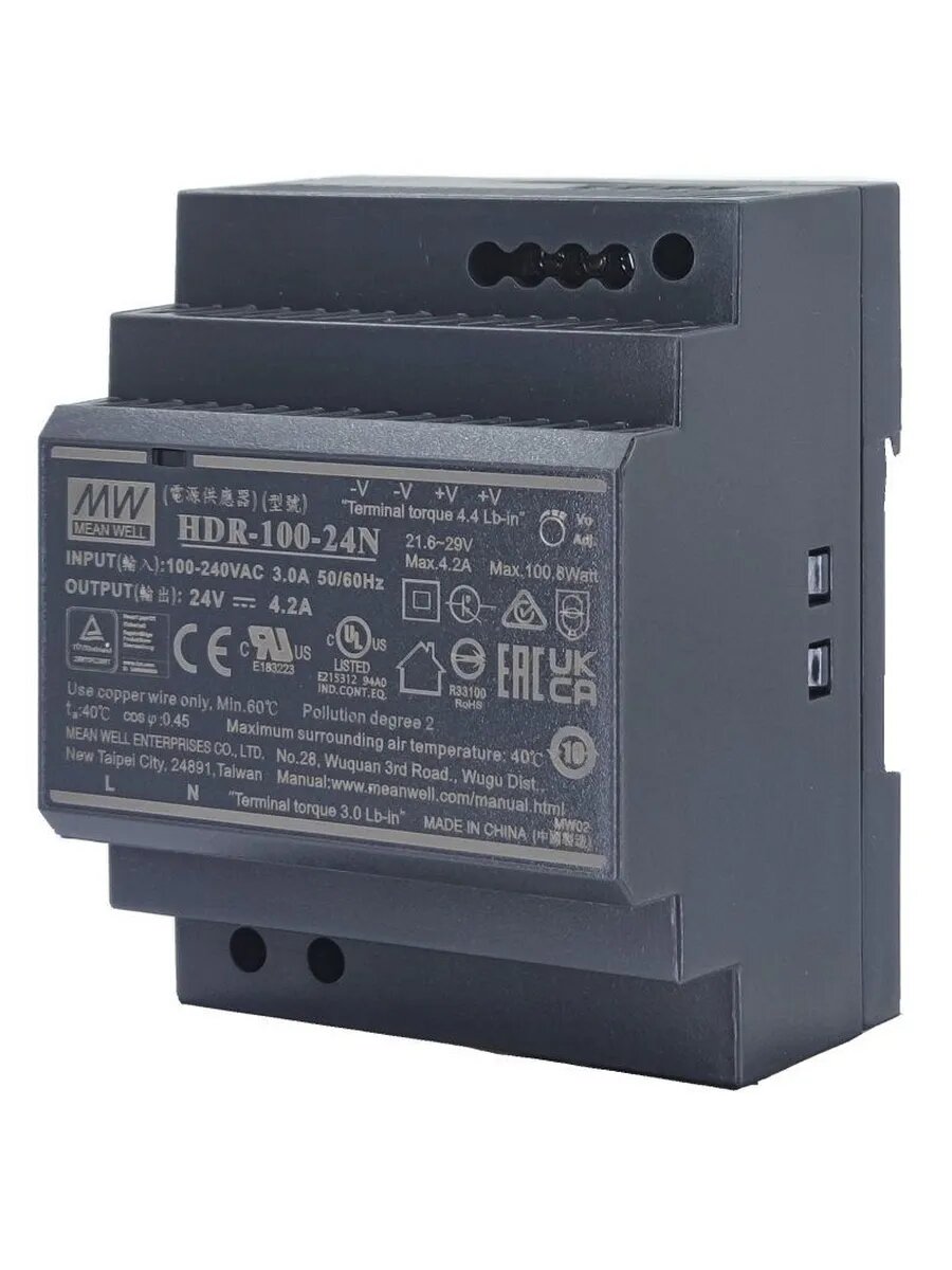 Источник питания AC/DC на DIN-рейку Mean Well HDR-100-24N