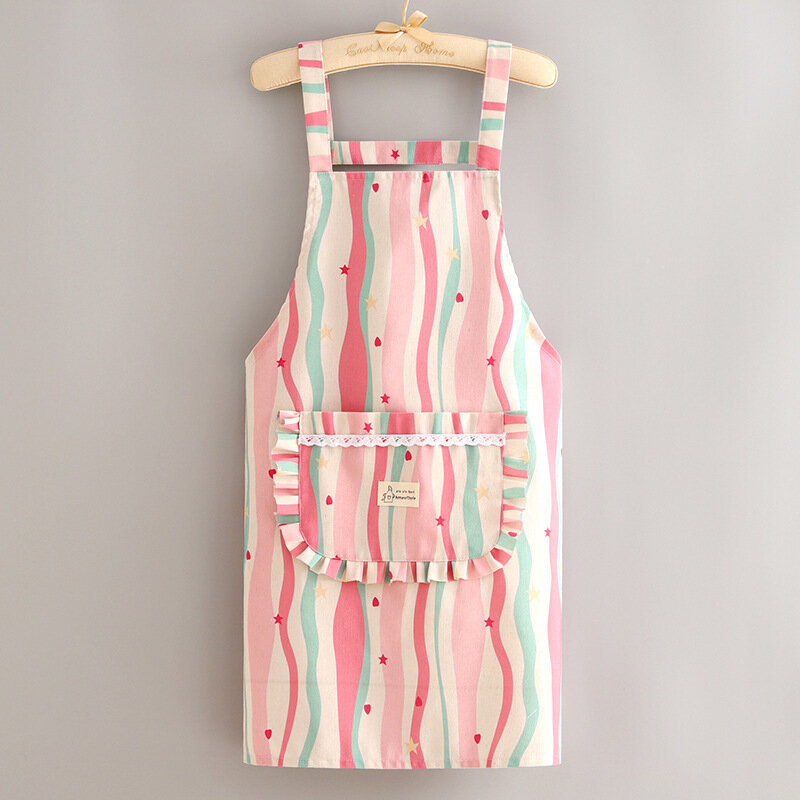 Фартук для работы на домашней кухне и в сфере общественного питания, холщовый фартук с длинными рукавами, устойчивый к пятнам, дышащий, свежий стиль, фартук для взрослых.