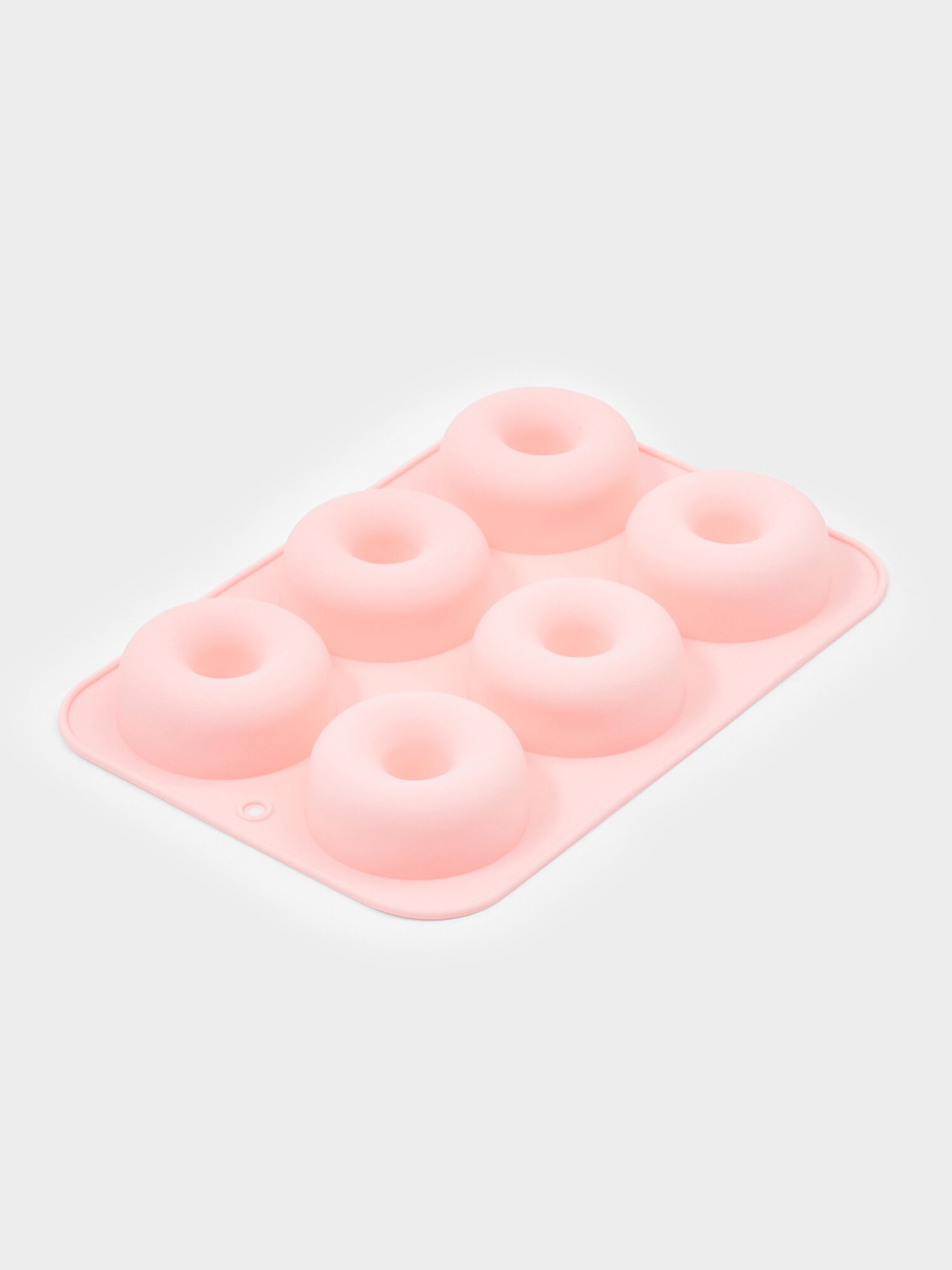 Форма для выпечки Доляна «Пончик», силикон, 26×18×2.5 см, 6 ячеек (d=7 см), розовая