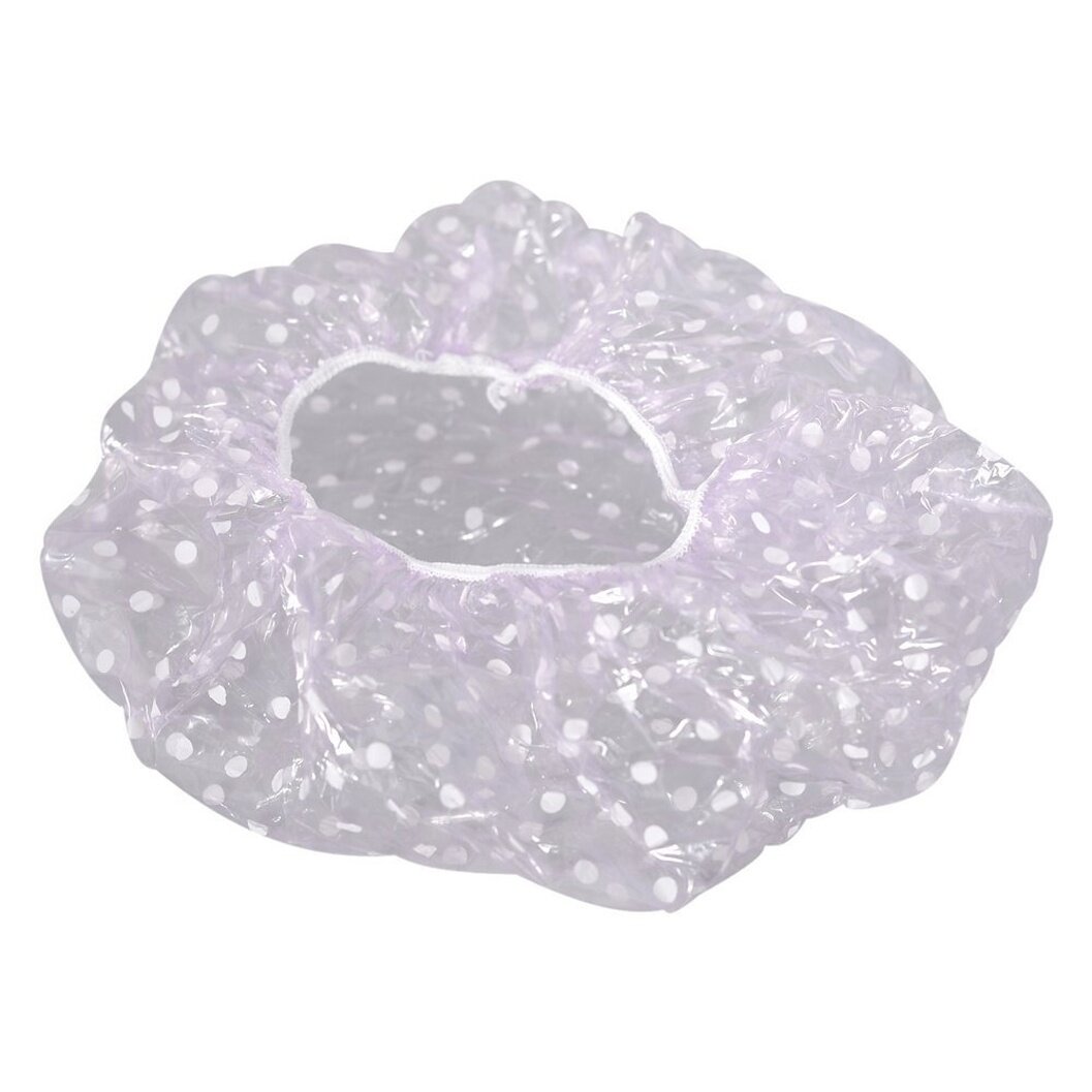 Шапочка для душа виниловая "MJ17-40", цветные рюши, практичная защита