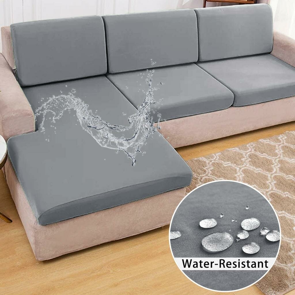 Чехлы для диванных подушек из молочного шелка, Светло - серый - место для 1 человека