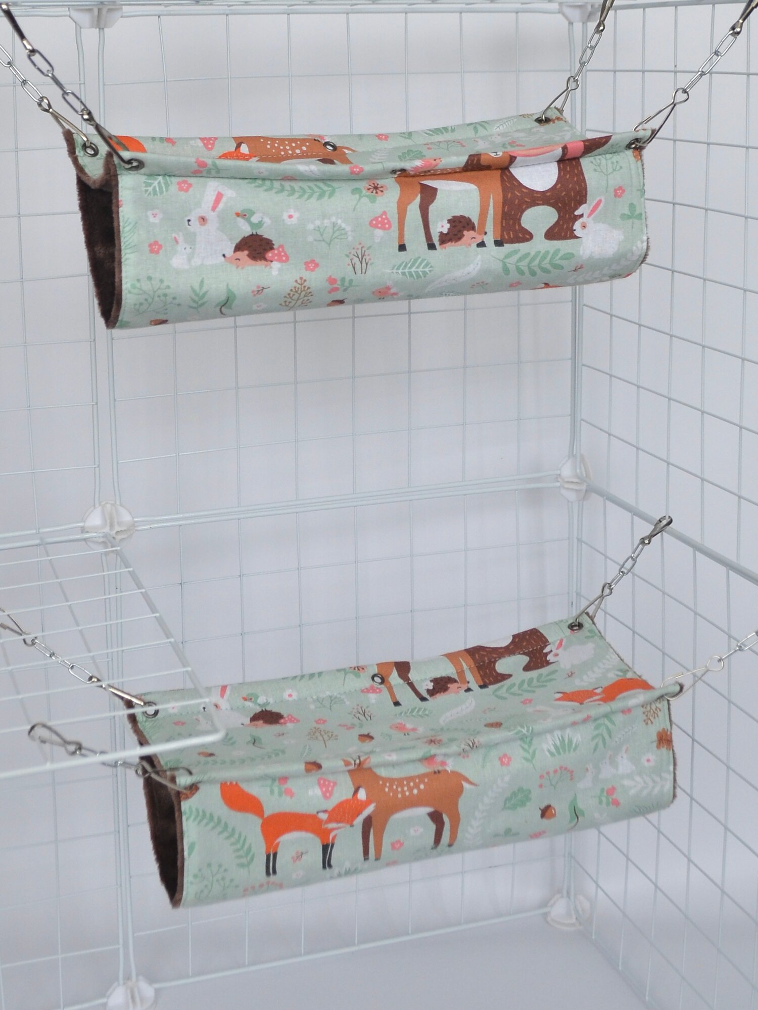 Гамак - труба 30 см "Финик" для крыс. Цвет зверята на зеленом