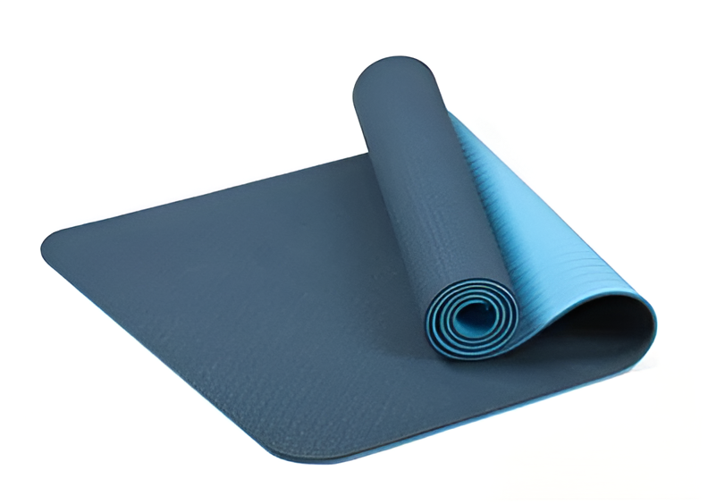Коврик двухцветный для фитнеса и йоги тёмно синий