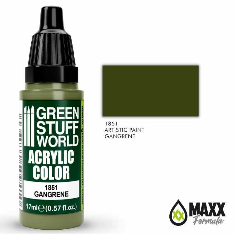 Краска акриловая 1851 цвет Gangrene, 17 мл, Acrylic Color, Green Stuff World