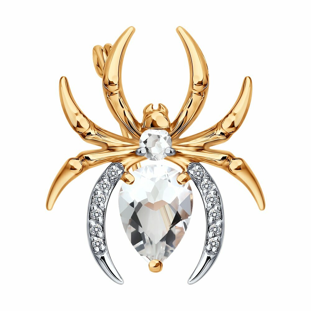 Брошь, красное золото, 585 проба