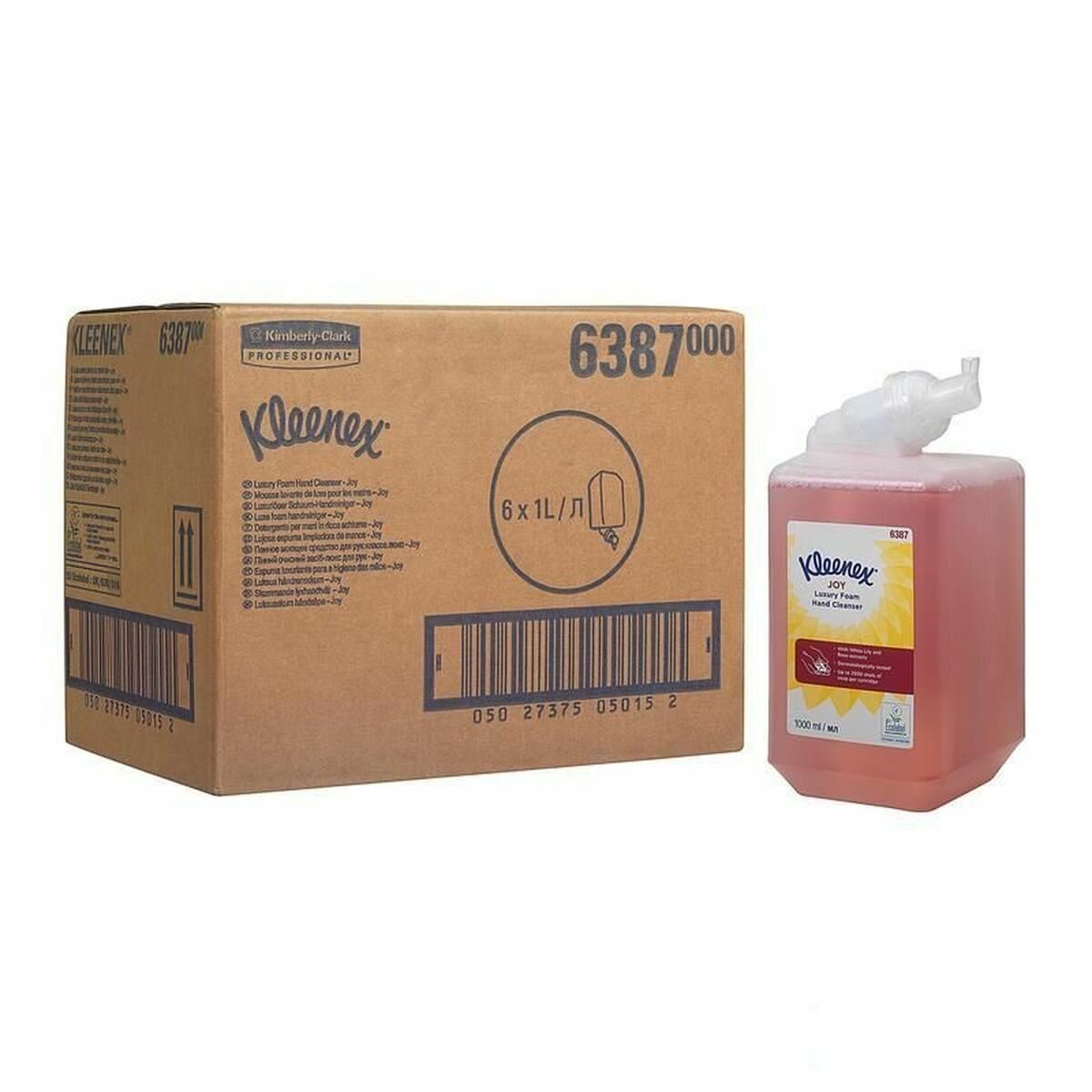 Картридж одноразовый с жидким мылом-пеной Kimberly-Clark Kleenex Joy Luxury, 1000мл (6387), 6шт.