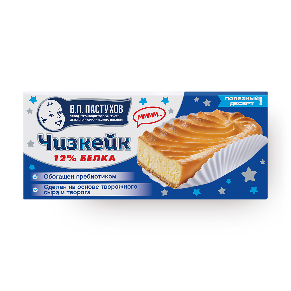 Десерт "Чизкейк", 12% белка, 40 граммов, 1 упаковка, картонная коробка