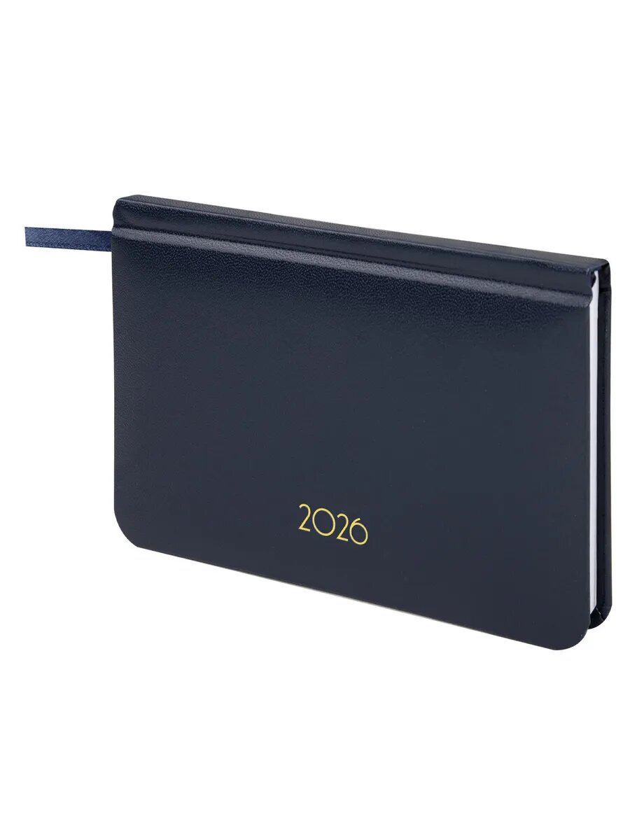 Еженедельник датированный 2026 А6 синий