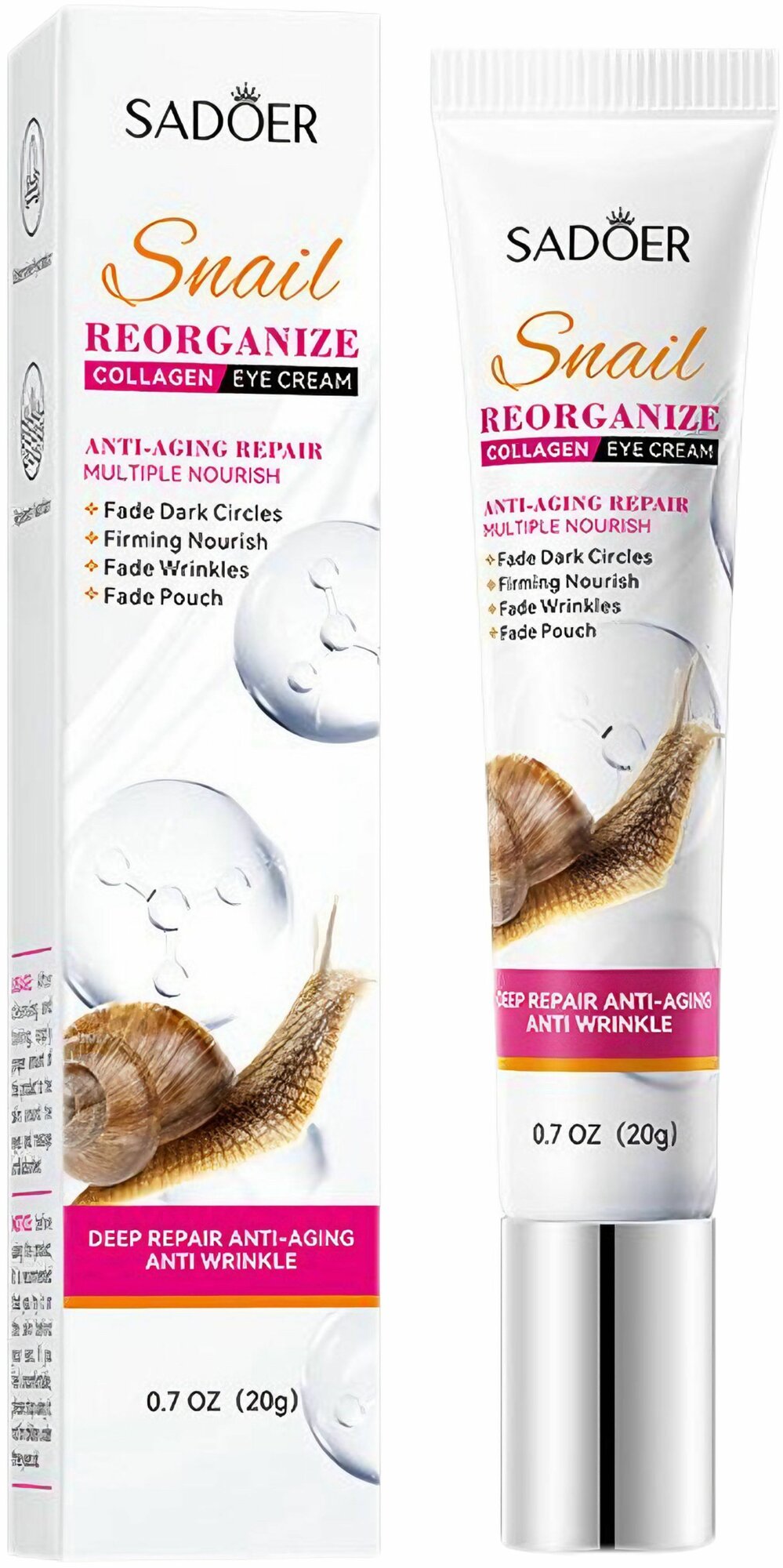 Крем вокруг глаз с муцином улитки и коллагеном SADOER 20г