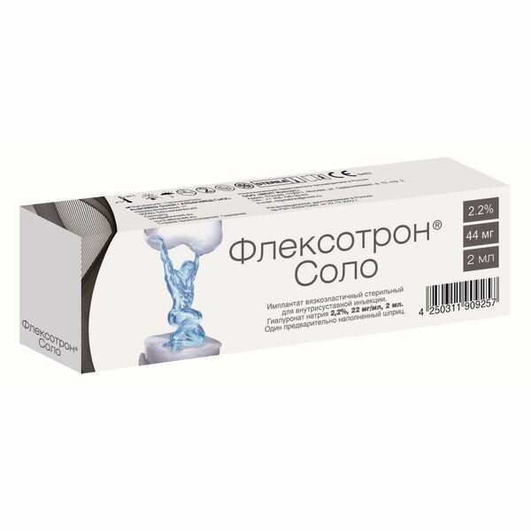 Флексотрон Соло раствор для в/суст введ. шприц 22мг/мл 2,2% 2мл
