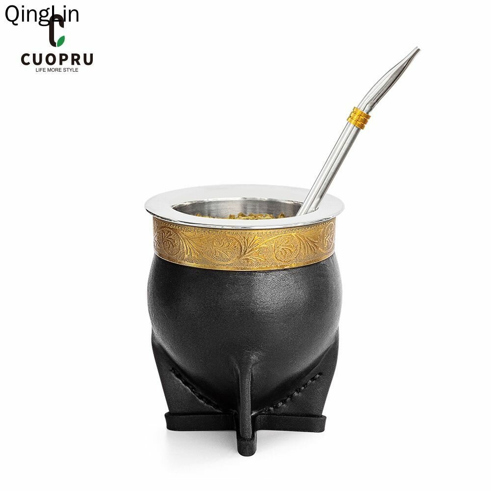 Kалабас Набор чашек Yerba mate ручной работы из натуральной кожи в стиле барокко