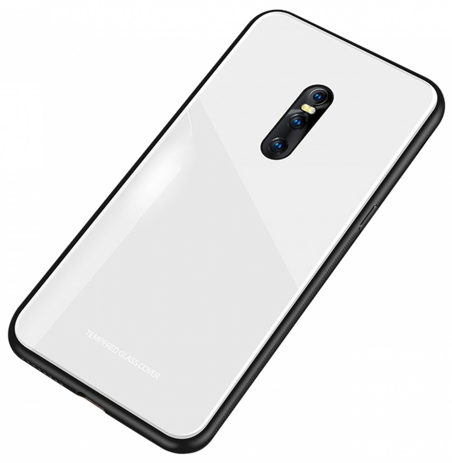 Чехол-бампер MyPads для Huawei Mate 20 Lite стеклянный закалённый зеркальный белый