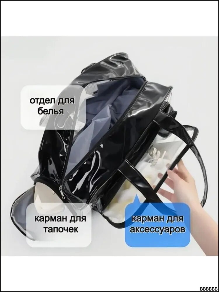 Сумка пляжная Сумка для бассейна и спортзала водонепроницаемая сумка для мокрых вещей, прозрачная сумка для пляжа — фото 1