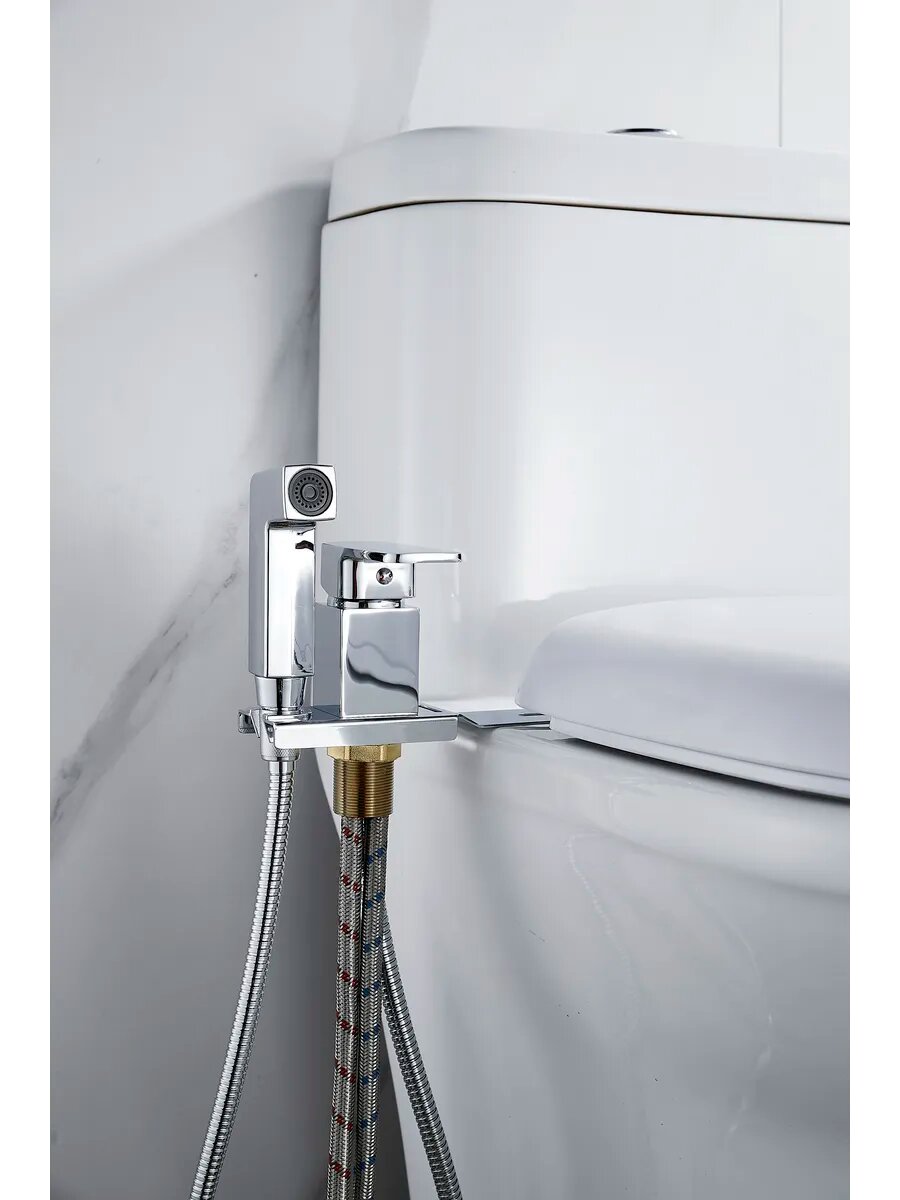 Смеситель с гигиеническим душем/ накладной на унитаз