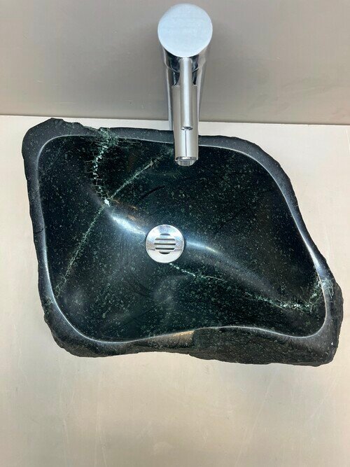 Раковина накладная из камня, змеевик (42х33х14см) RK-087