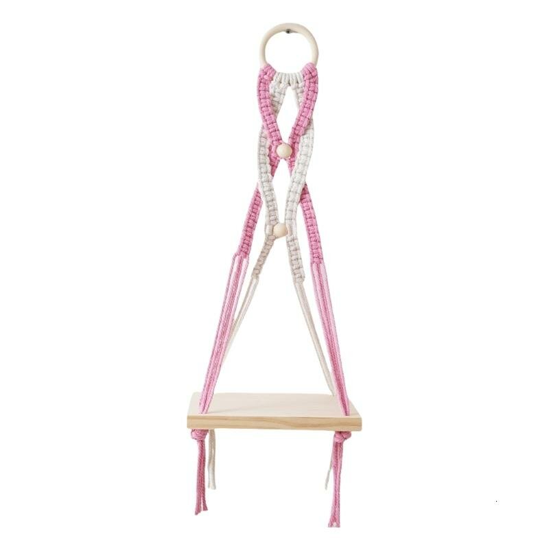 Бохемские макраме-полки, светло - розовый белый