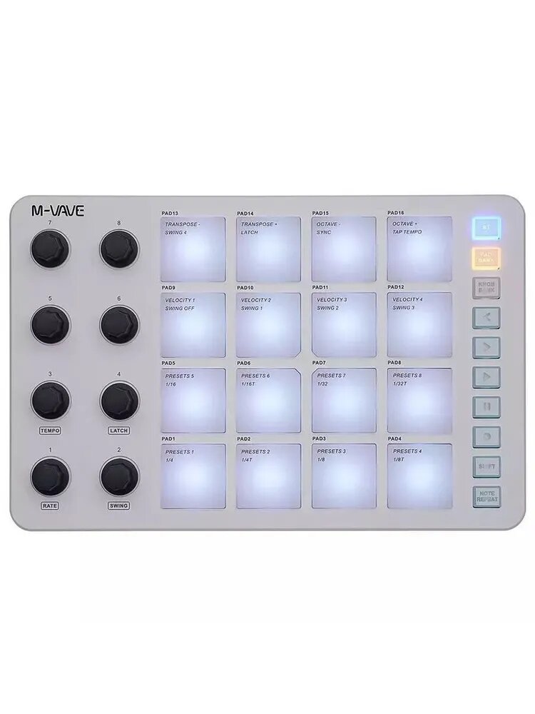 M-VAVE SMC-PAD Белый MIDI-контроллер для музыкантов и продюсеров