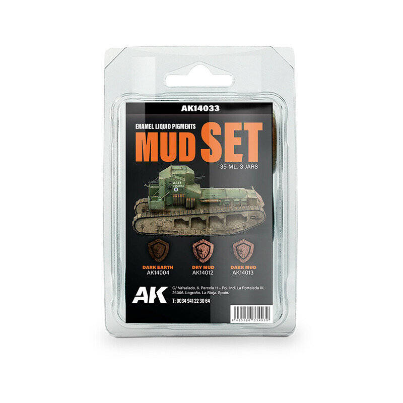 Набор красок AK Interactive AK Liquid Pigment MUD SET AK14033 35 мл (3 шт)