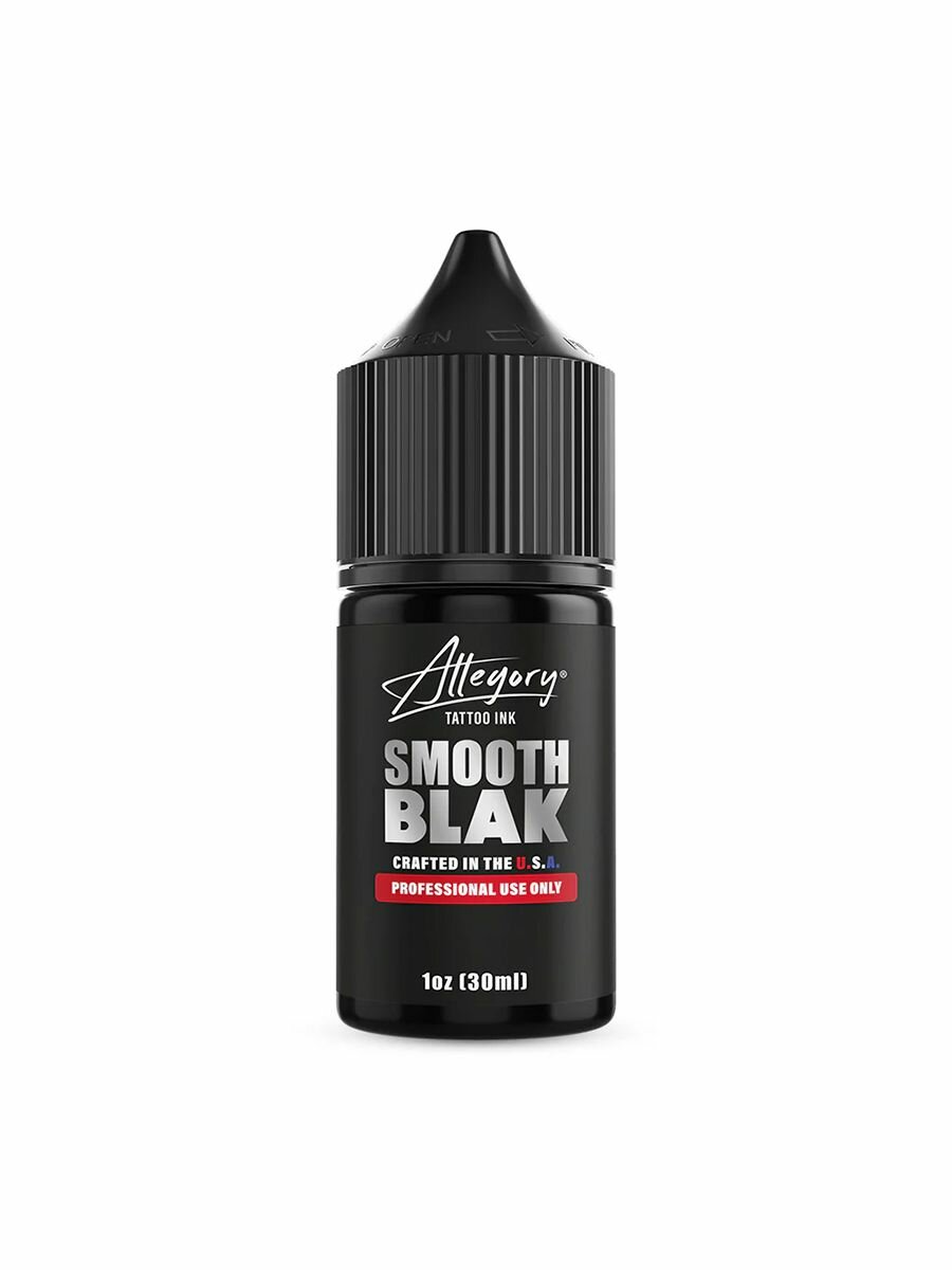 Allegory SMOOTH BLAK, black, Черная краска для татуировки, пигмент black Ink 1 oz - 30 мл