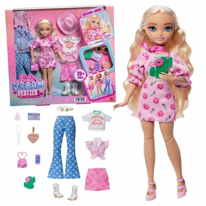 Кукла Mattel Barbie Dream Besties - Барби Малибу Festival Styles с одеждой и аксессуарами - Барби JGH87
