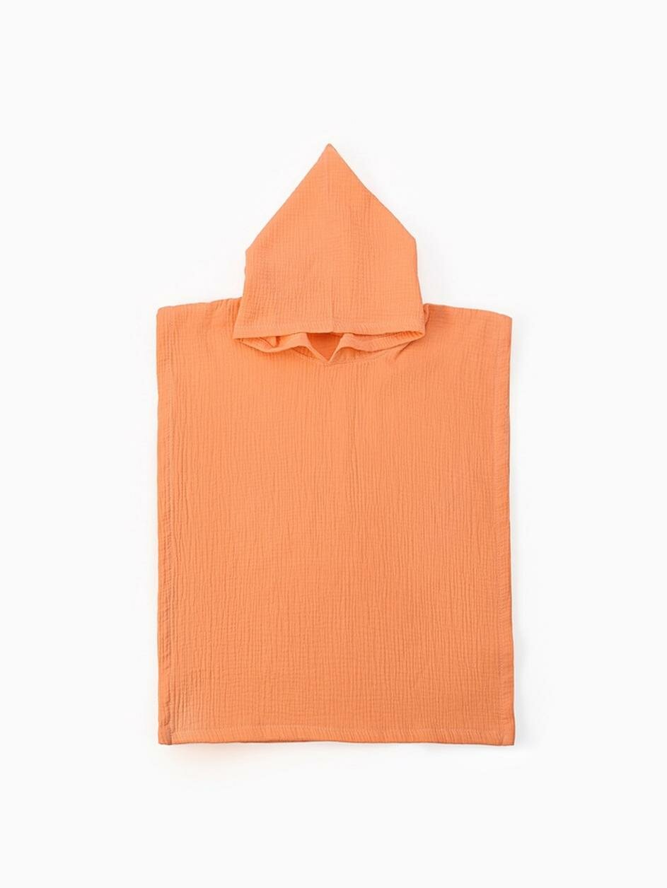 Халат "пончо" муслиновое детское LoveLife 56х70, персик, 100% хл, 3-сл, 135гр/м2
